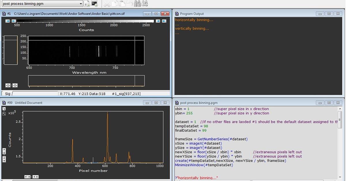 Post Process Binning - Andor Learning Centre- Oxford Instruments